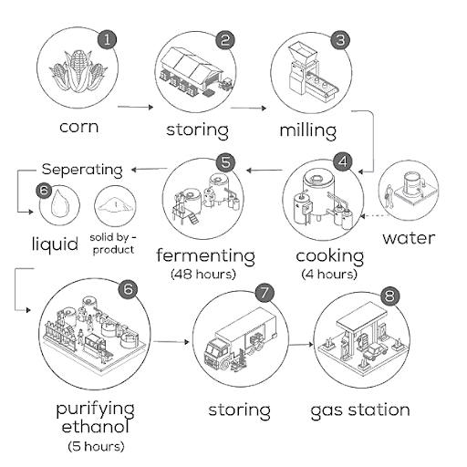 Process Diagram 5 How Ethanol Fuel Is Produced From Corn